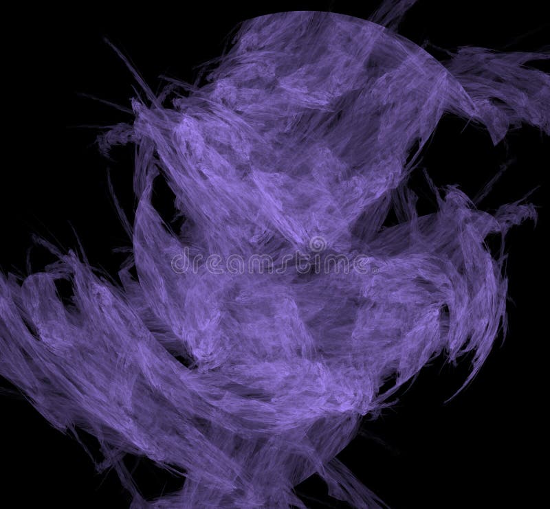 Violet Abstract Fractal Pattern On Black Background Fantasy Fractal