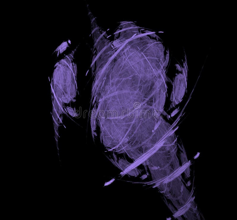 Violet Abstract Fractal Pattern On Black Background Fantasy Fractal