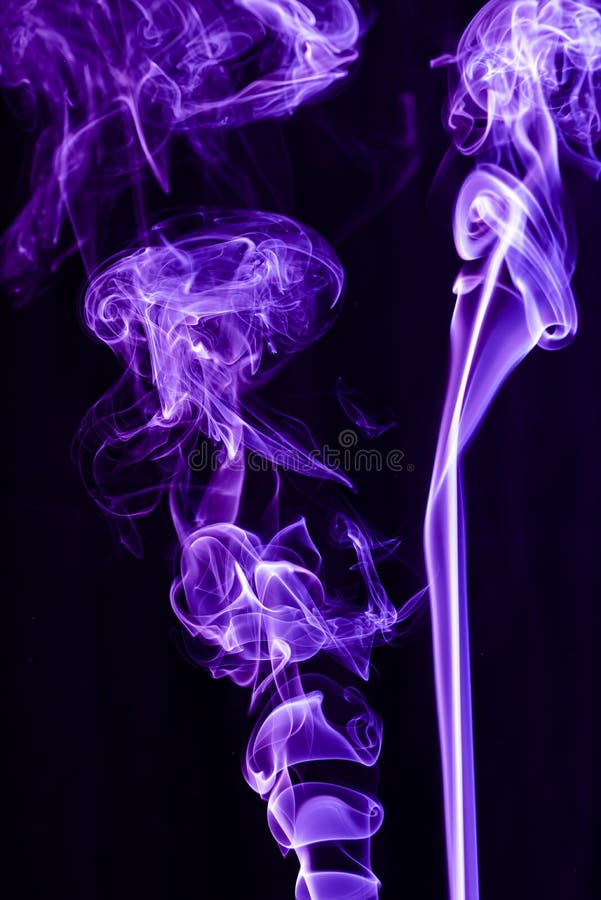 Violet Abstract Shaped Smoke Against Black Background. Abstract ...