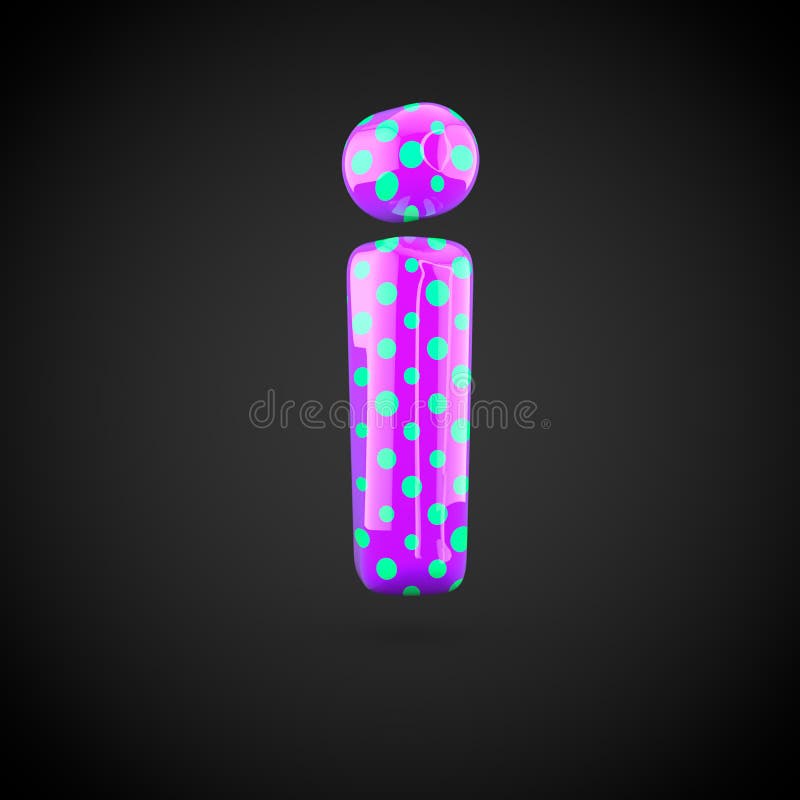 Violet Alphabet Letter I Lowercase with Blue Dots Isolated on White ...
