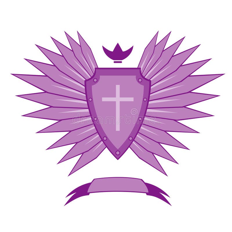 Ancient Emblem with Shield and Two Swords Stock Vector - Illustration ...