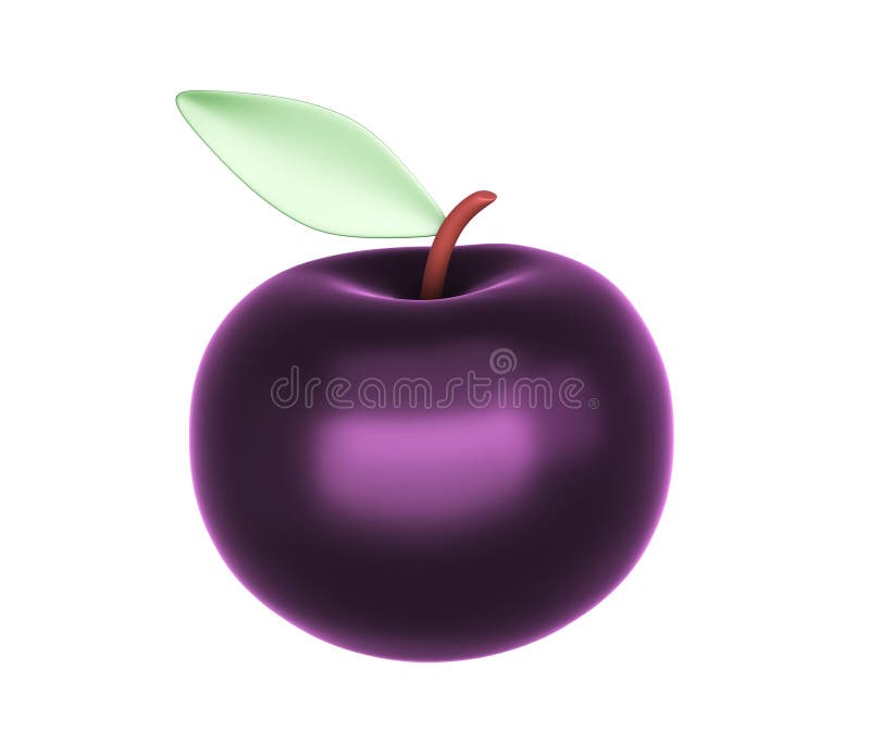 Violet Apple Isolated on White Stock Illustration - Illustration of ...