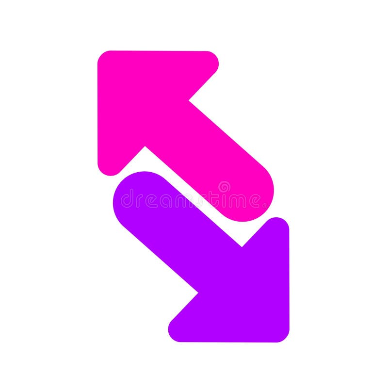 Purple Arrows Bi Directional Up and Down Icon, Cursor Logo. Pointer ...