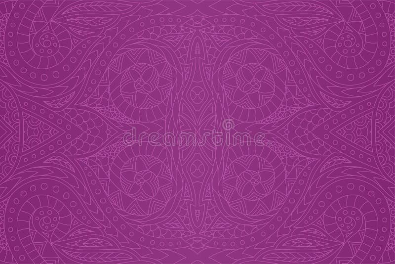 Violet Art with Abstract Linear Seamless Pattern Stock Vector ...