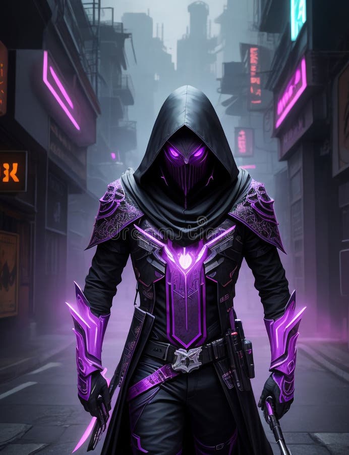 Violet assassin wallpaper stock illustration. Illustration of covert ...