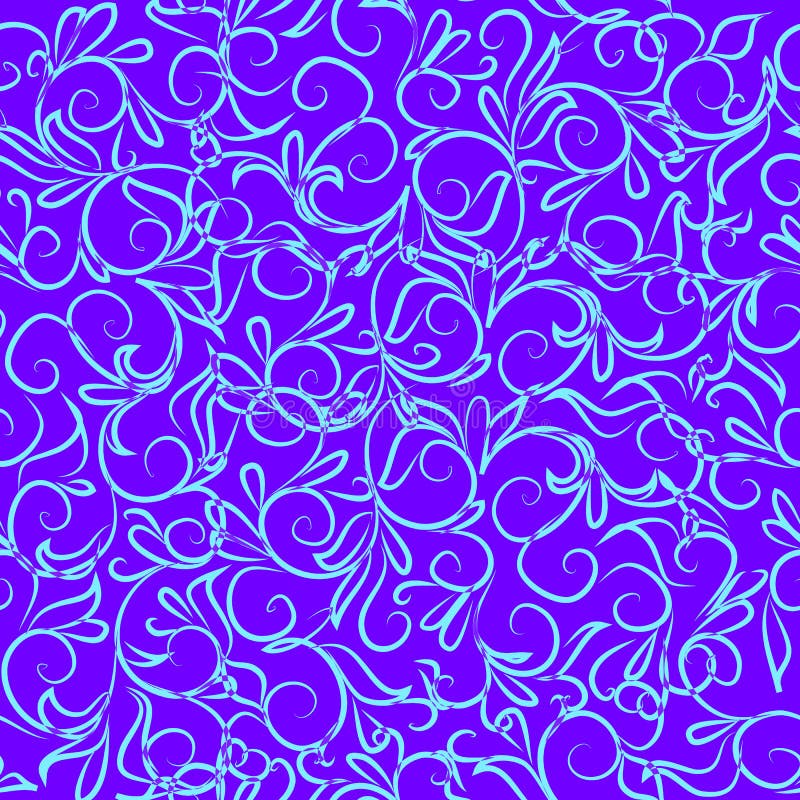 Violet Background with Border and Flowers. Illustration. Stock ...