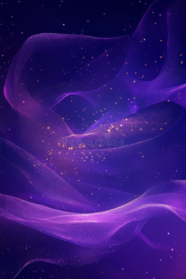 Violet Background Featuring Shimmering Glitter Elements in a Line Art ...