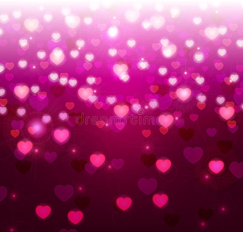 Violet Background with Hearts Stock Vector - Illustration of emblem ...