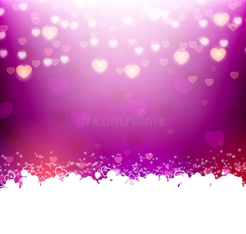Violet Background with Hearts Stock Vector - Illustration of emblem ...