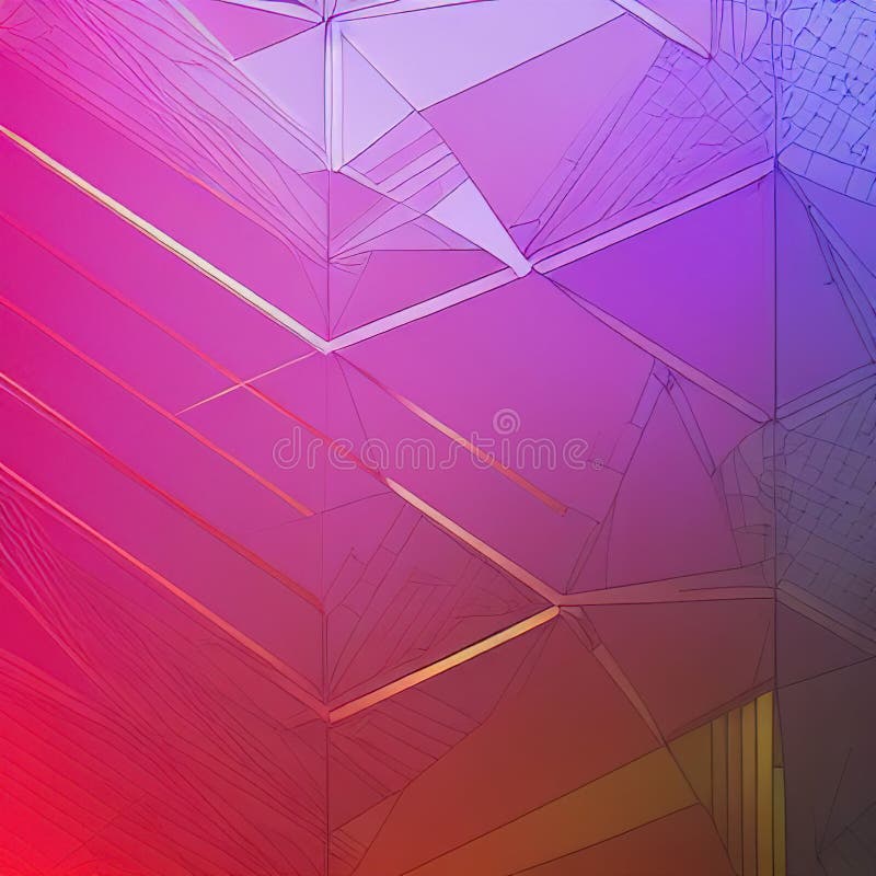 Violet Background with Lines and Geometric Shaped Stock Illustration ...