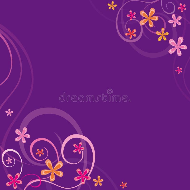 Emo Styled Black-and-violet Floral Backg Stock Vector - Illustration of ...