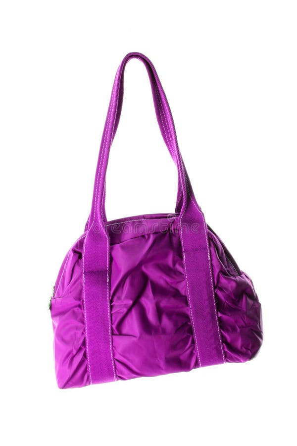Violet bag on white stock image. Image of design, color - 9955943