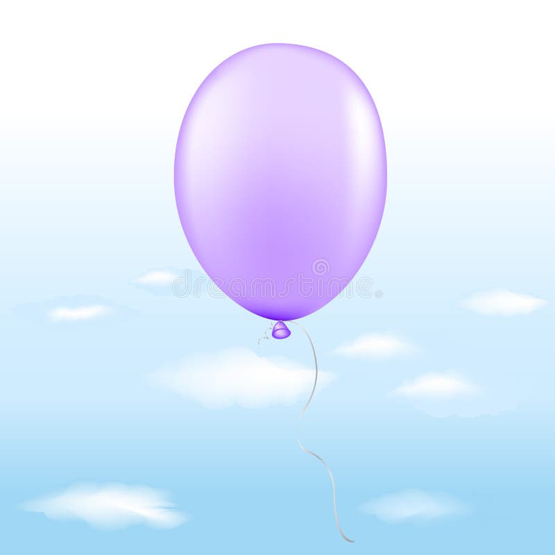 Violet Balloon stock vector. Illustration of design - 195650142