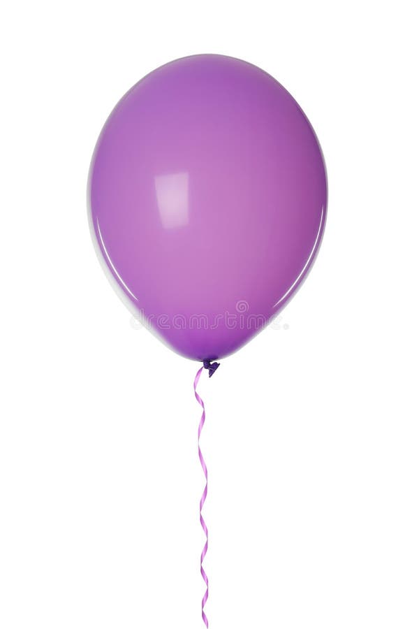 Inflatable Violet Beach Balls with Feathers Inside on White Background ...