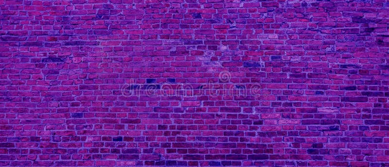 Violet Blue Brick Wall, Banner Design. Halloween Background Stock Photo ...