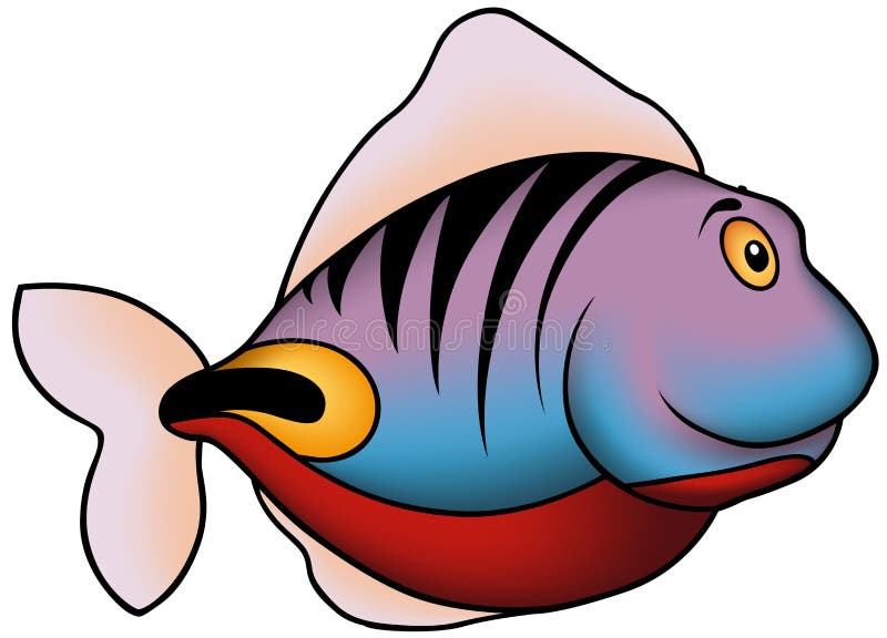 Violet-blue coral fish stock vector. Illustration of drawn - 7754890