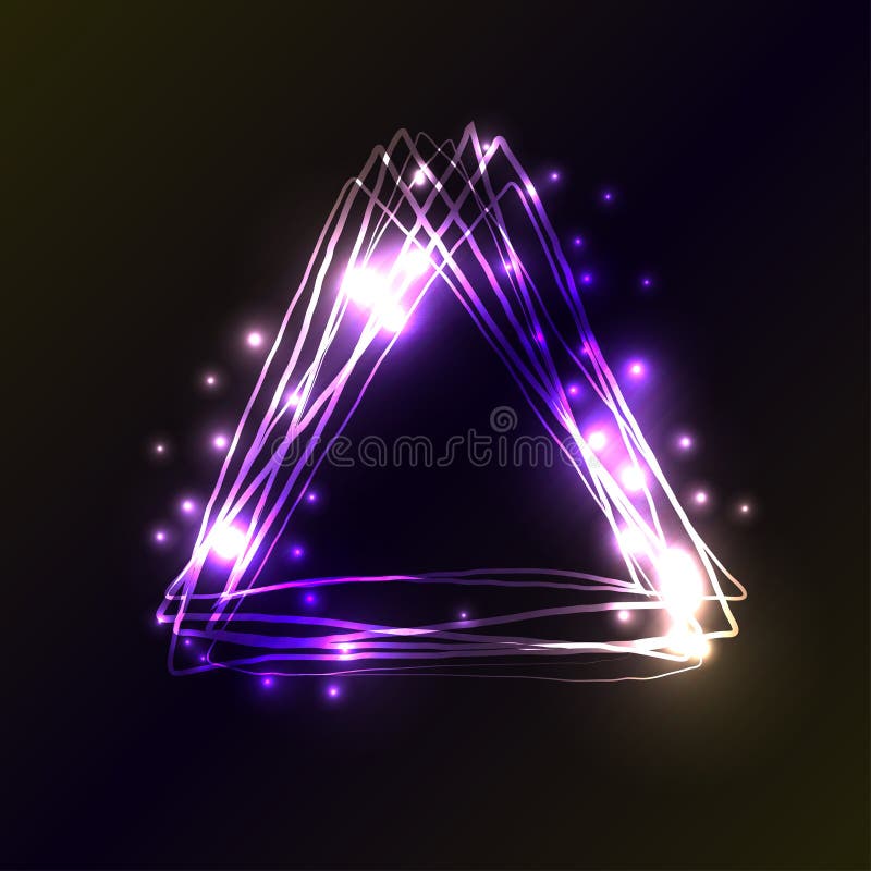 Violet and Blue Neon Colors Triangle Background. Triangle Frame with ...