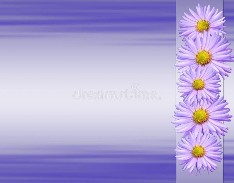 Violet Card with Gradient and Flowers Stock Illustration - Illustration ...