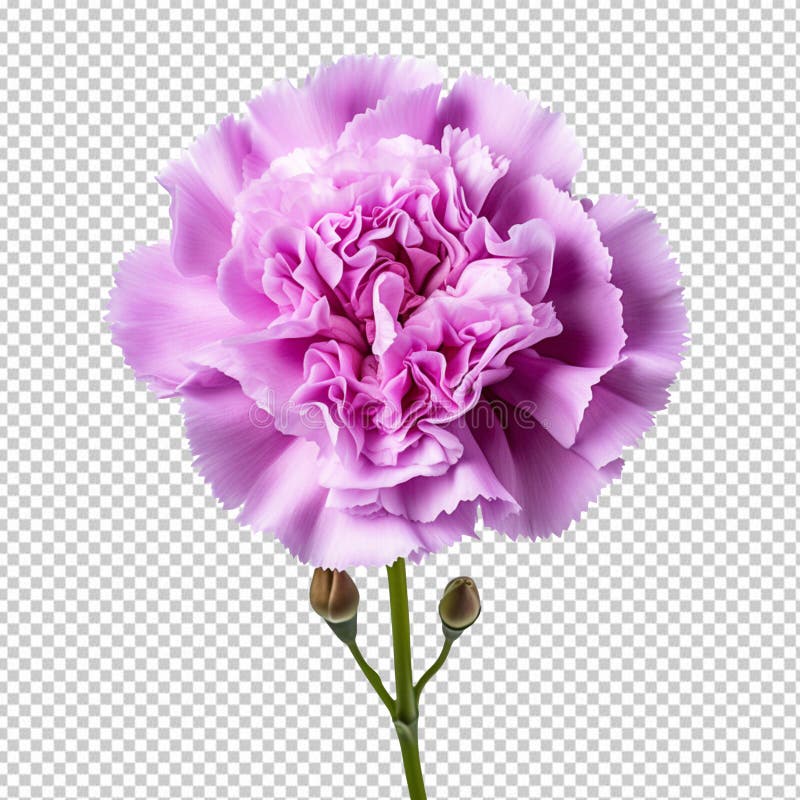 Violet Carnation Flower Isolated on Transparent Background Stock ...