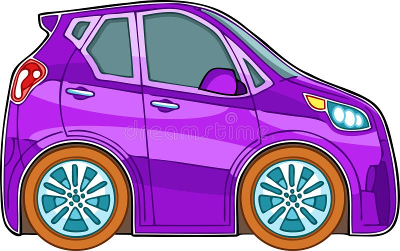Violet cartoon car stock vector. Illustration of illustration - 26690923