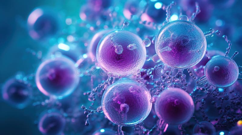 Violet Cells with a Blue Reflection Stock Illustration - Illustration ...