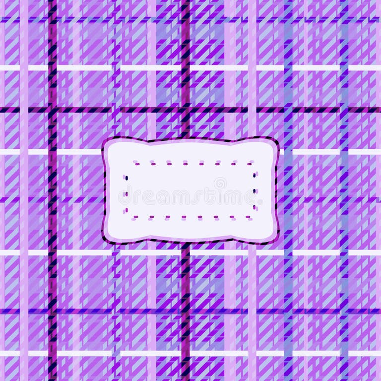 Violet Checkered Pattern with Label Stock Illustration - Illustration ...