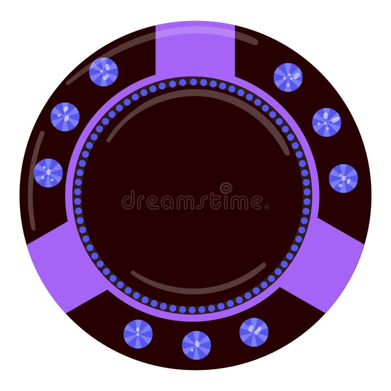 Violet Chip Icon Cartoon Vector. Poker Chips Stock Vector ...