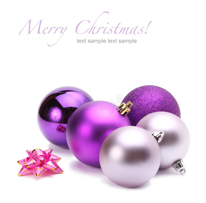Violet christmas balls stock image. Image of holiday - 17271577