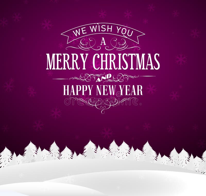 Violet Christmas postcard stock vector. Illustration of decorative ...