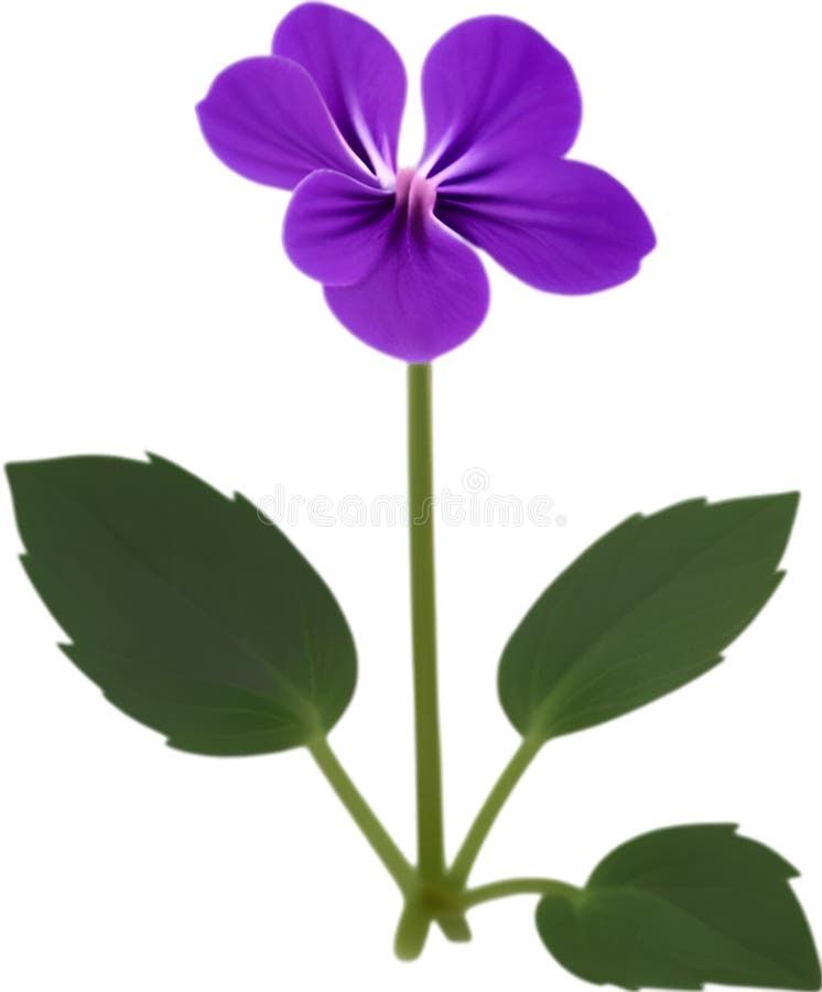 Violet Clipart. a Cute Violet Flower Icon. AI-Generated. Stock Photo ...
