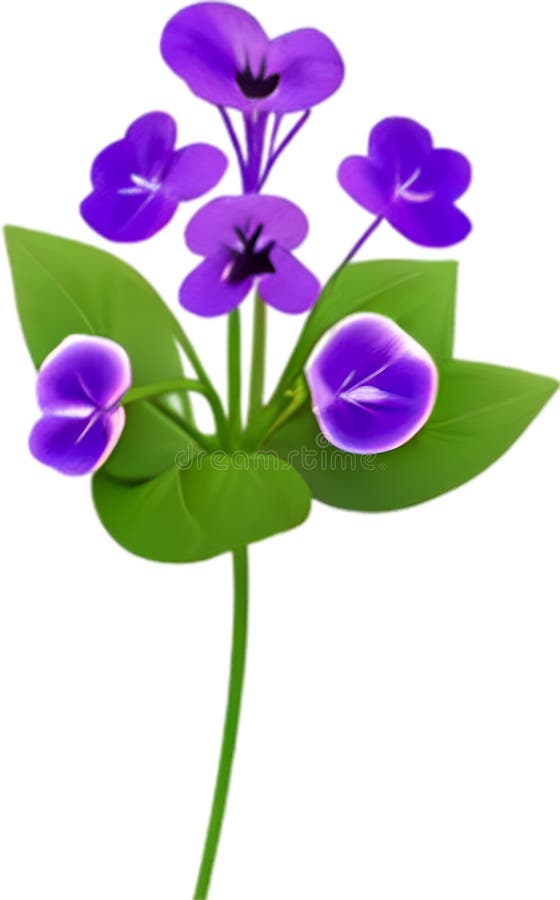 Violet Clipart. a Cute Violet Flower Icon. AI-Generated. Stock Image ...