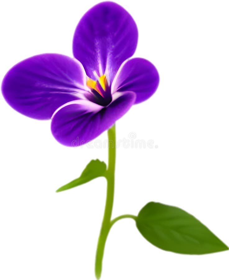 Violet Clipart. a Cute Violet Flower Icon. AI-Generated. Stock Photo ...