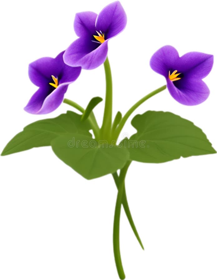 Violet Clipart. a Cute Violet Flower Icon. AI-Generated. Stock Photo ...