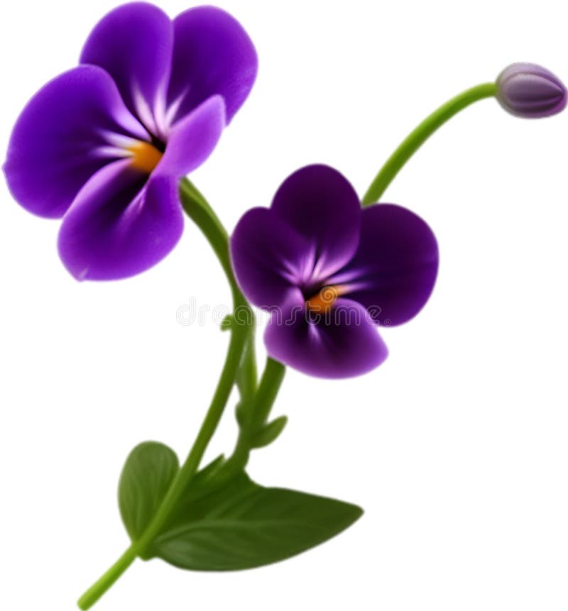 Violet Clipart. a Cute Violet Flower Icon. AI-Generated. Stock Image ...