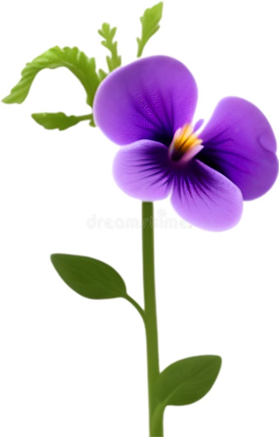 Violet Clipart. a Cute Violet Flower Icon. AI-Generated. Stock Image ...