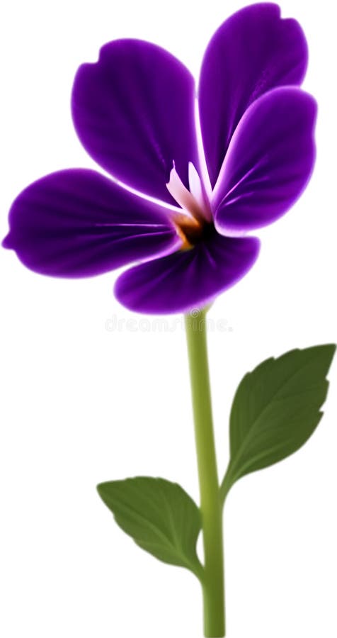 Violet Clipart. a Cute Violet Flower Icon. AI-Generated. Stock Photo ...
