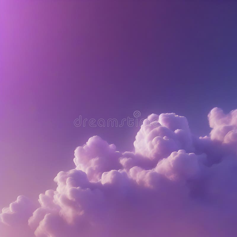 Violet Clouds in the Blue Sky and Sunlight. AI-Generated. Stock ...