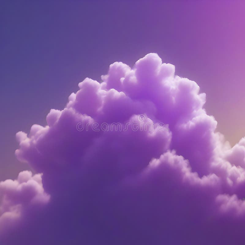 Violet Clouds in the Blue Sky and Sunlight. AI-Generated. Stock ...