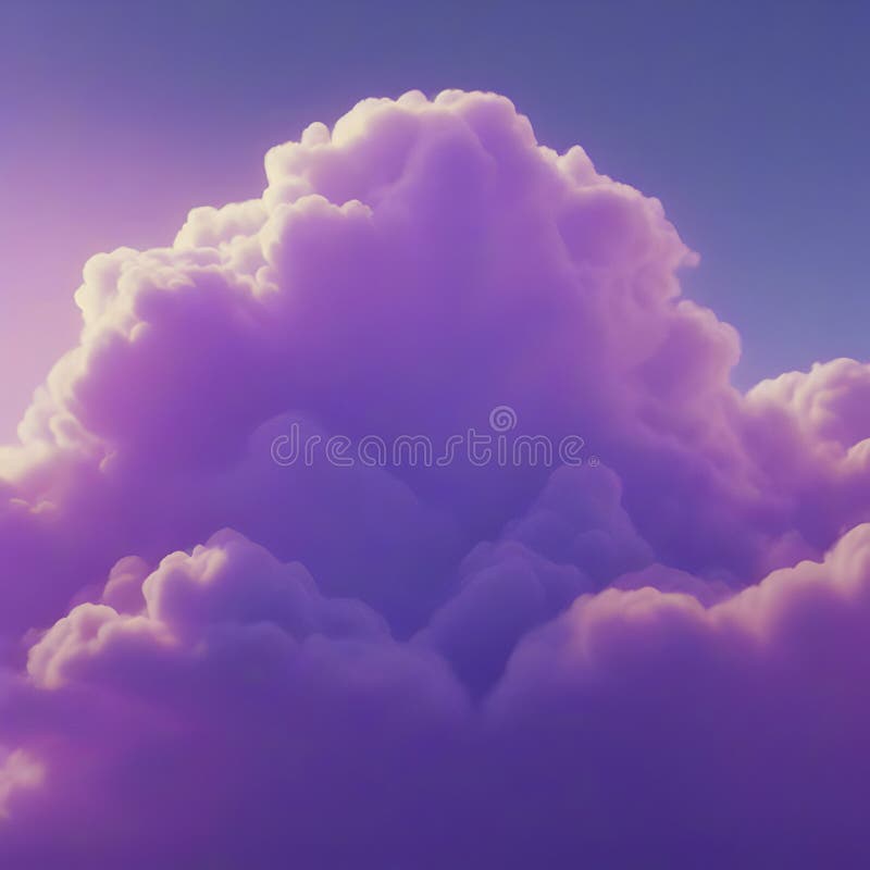 Violet Clouds in the Blue Sky and Sunlight. AI-Generated. Stock ...