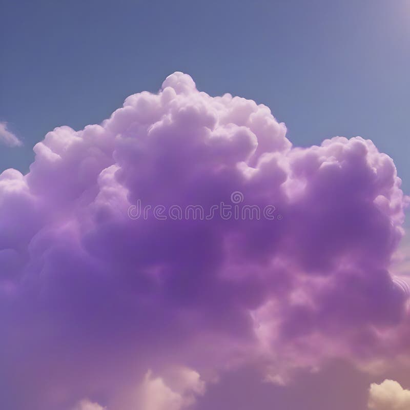 Violet Clouds in the Blue Sky and Sunlight. AI-Generated. Stock ...
