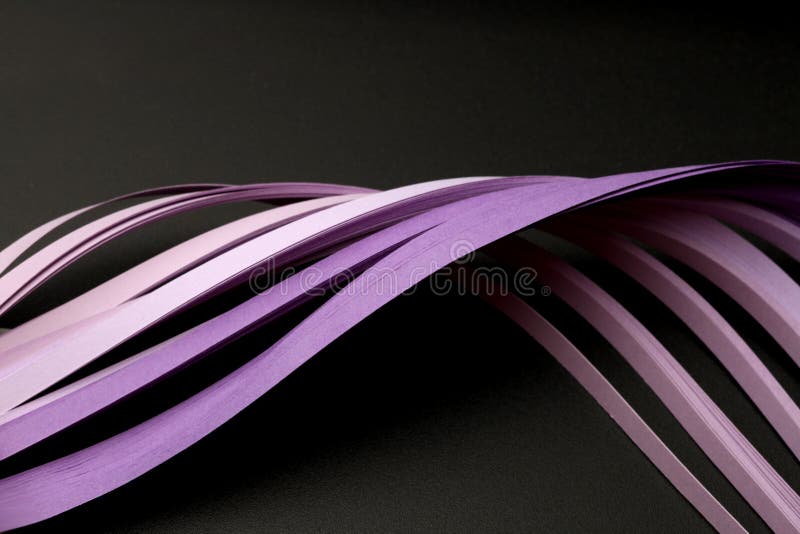 Violet Color Strip Wave Paper. Abstract Texture Black Background Stock ...