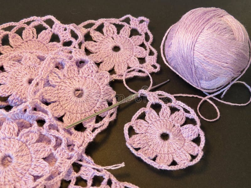 Violet crochet stock image. Image of create, hand, fiber - 31576891