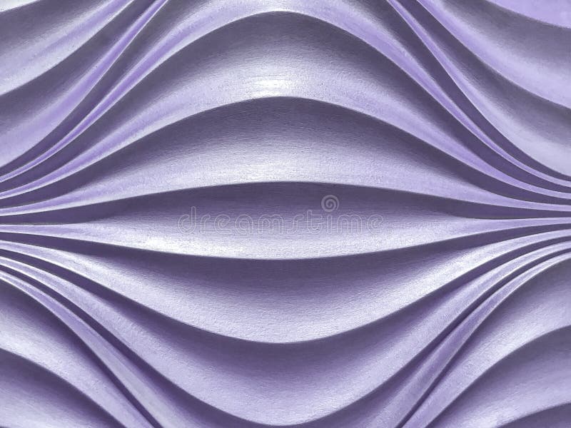 Violet 3D Decorative Wall Panel with Wavy Purple Pattern. Texture of ...