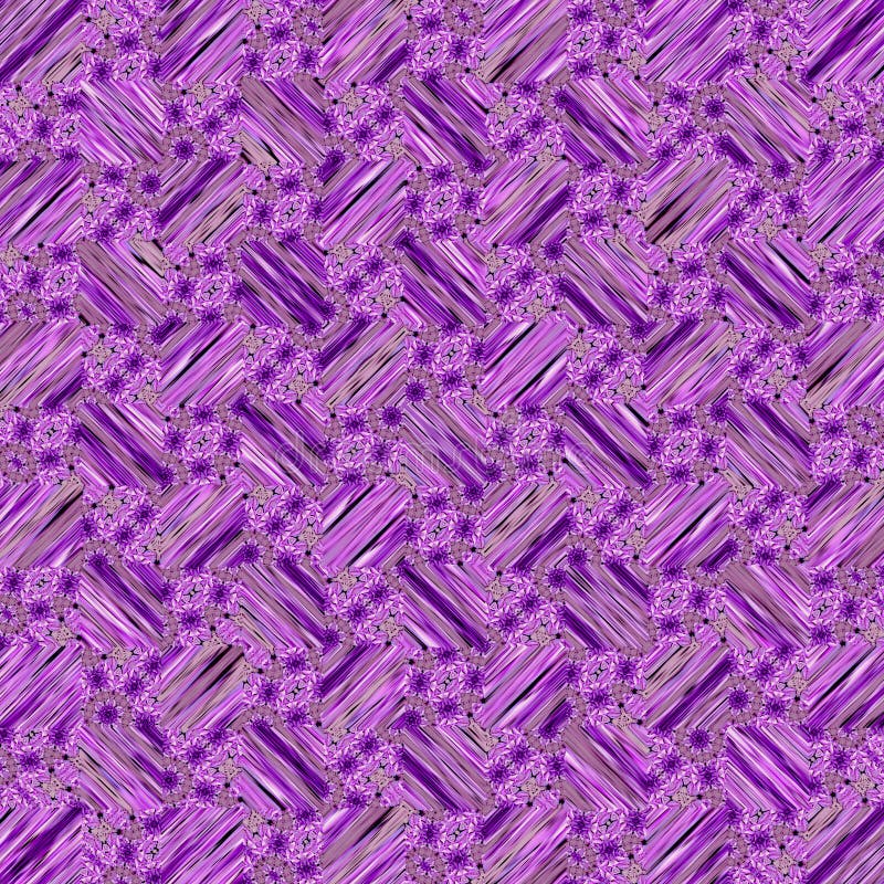 Violet Diagonal Continuous Pattern with Floral Squares Mosaic Stock ...
