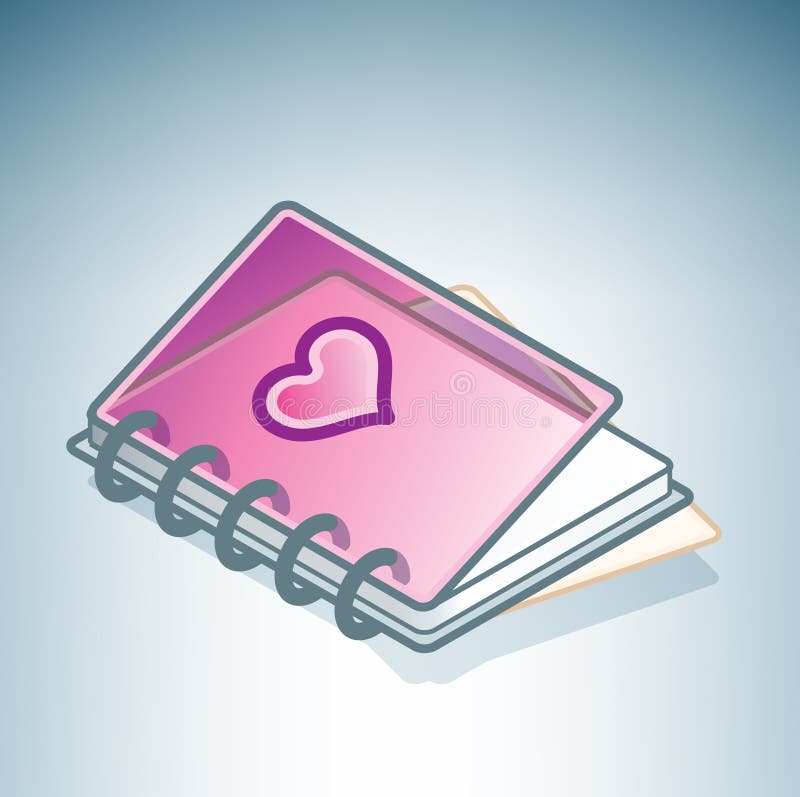 Violet Diary stock vector. Illustration of isometric - 15023960