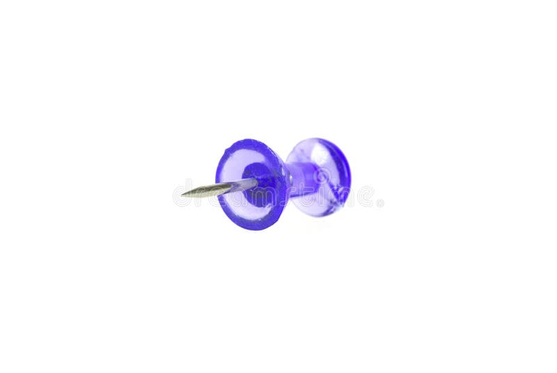 Blue Drawing Pin Thumbtack Isolated on White Office Board Note Push ...