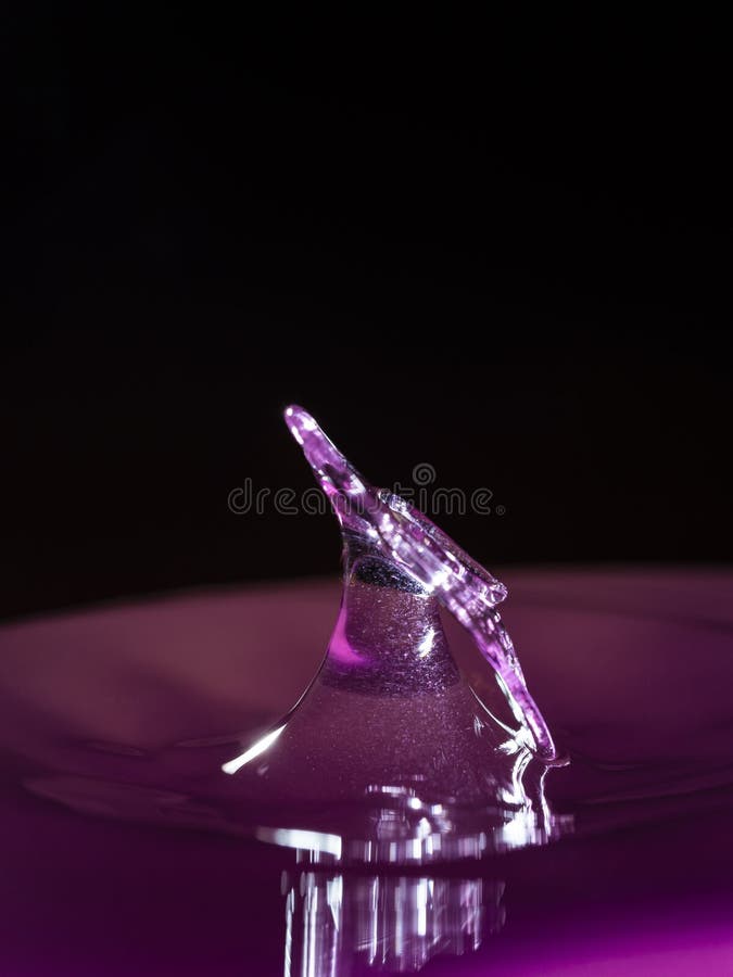 Violet Drop of Water with Black Background Stock Image - Image of drink ...