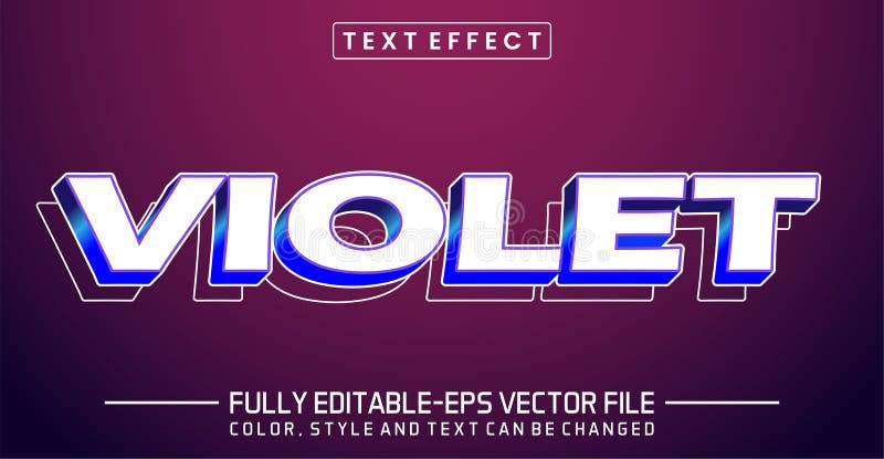Violet Editable Text Style Effect. Editable Font Vector File Stock ...