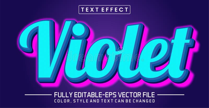 Violet Editable Text Style Effect Stock Illustration - Illustration of ...