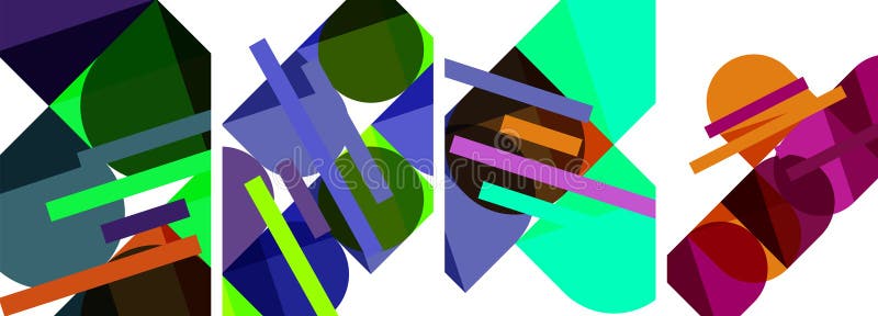 Violet and Electric Blue Triangle Pattern in Creative Arts Collage ...